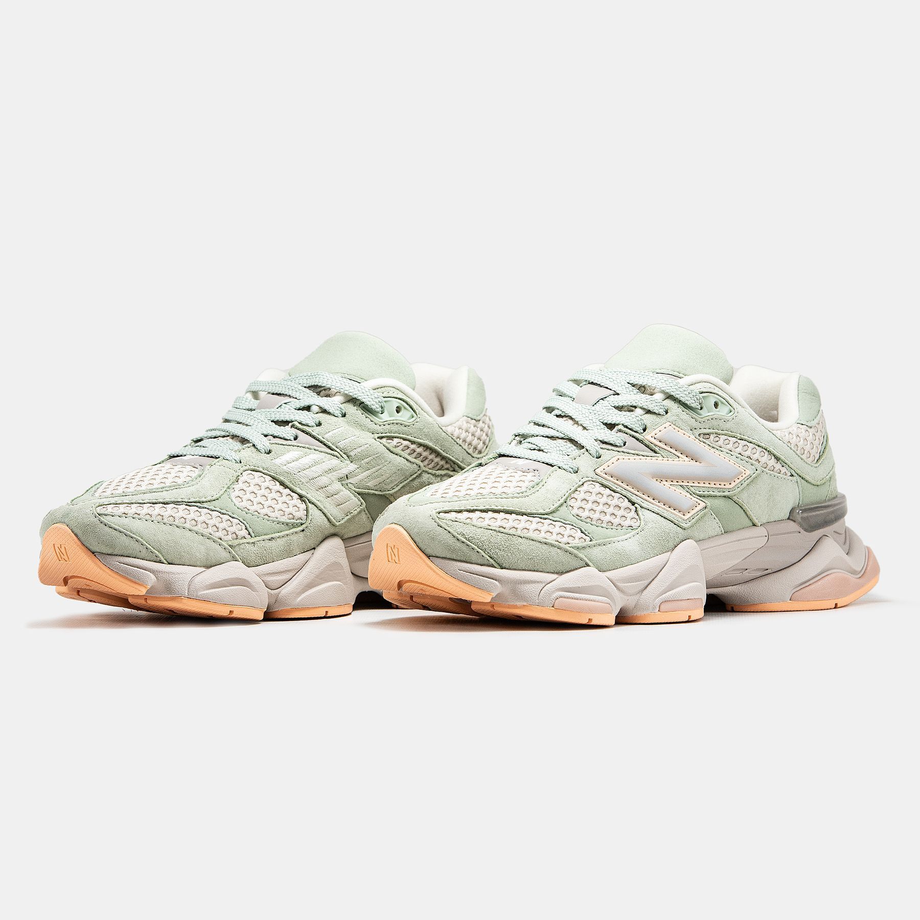 Кроссовки New Balance 9060 Mint Grey Orange Купить (Доставка 1-3 Дня)